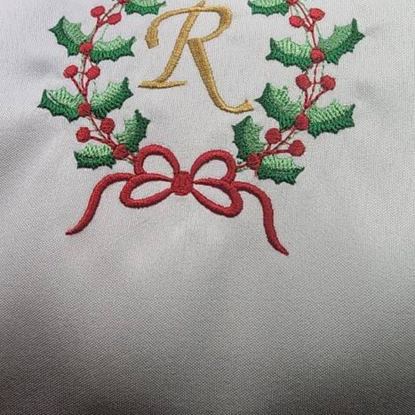 Christmas Mistletoe Monogram Embroidery Design (digital Download) - Etsy