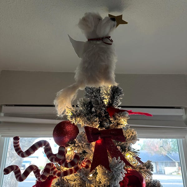 Pug Dog Christmas Tree Topper // Dog Tree Topper // Pug Holiday Decor ...