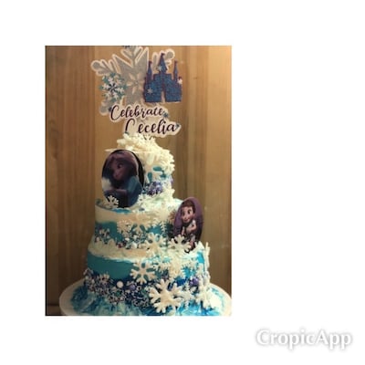 Frozen Snowflake Cake Topper Handmade Frozen Party Girl Snowflakes ...