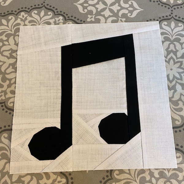 Music Notes Foundation Paper Pieced PDF Digital Quilt Block Pattern ...