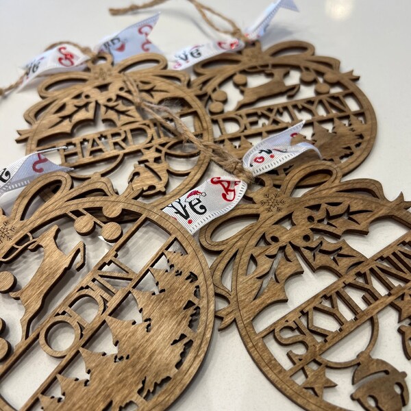 Christmas Ornament With Editable Files. Personalizable Three Designs ...