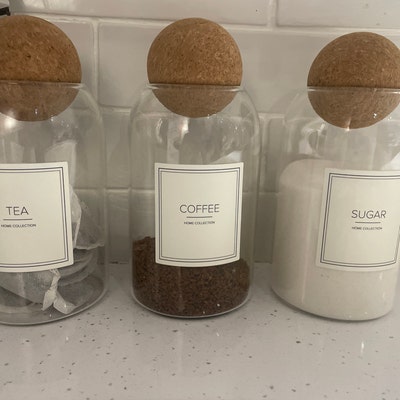 Cream Tea Coffee Sugar Labels Bundle, Waterproof & Oil Resistant ...