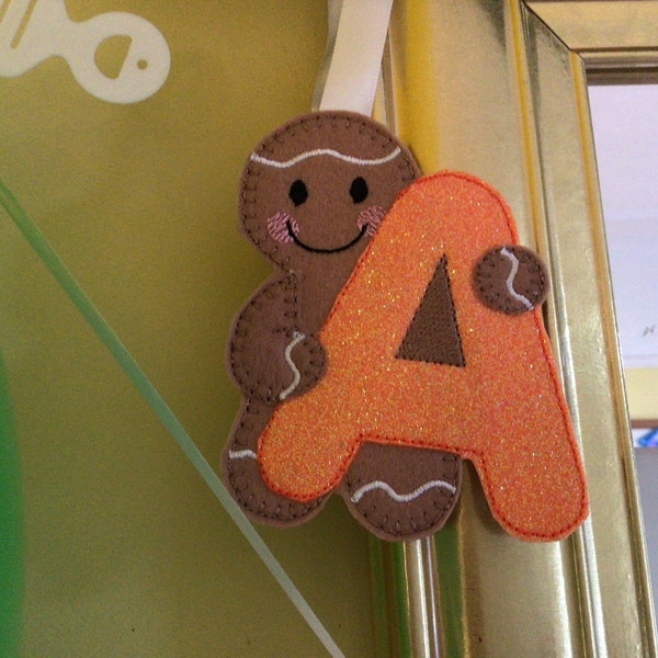 Gingerbread Man Decoration Letters, Alphabet Letter for Decor, Initial ...