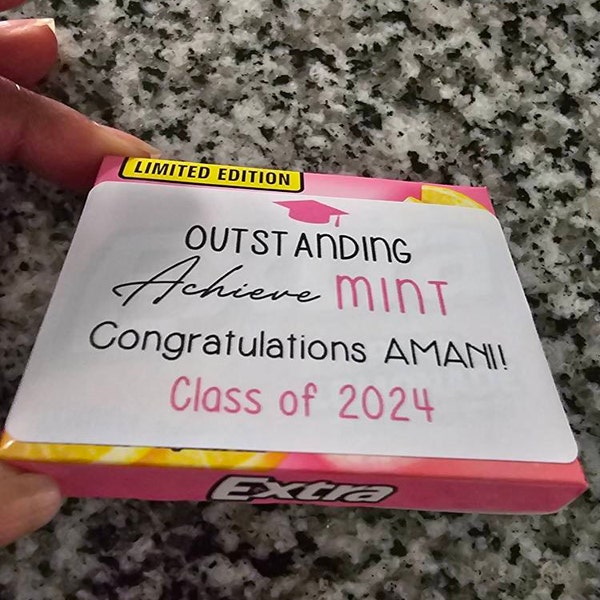 Graduation Stickers, Mint Gum Label Favors, Gum Wrappers, Graduation ...