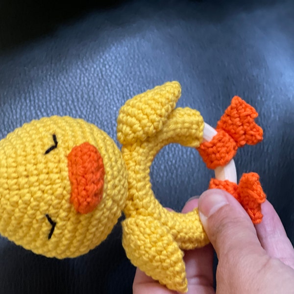 Duck Crochet Pattern Baby Rattle Amigurumi Pattern Duck Plush Crochet ...