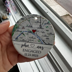Engagement Ornament Gift, Map Ornament, Engagement Map, Personalized ...