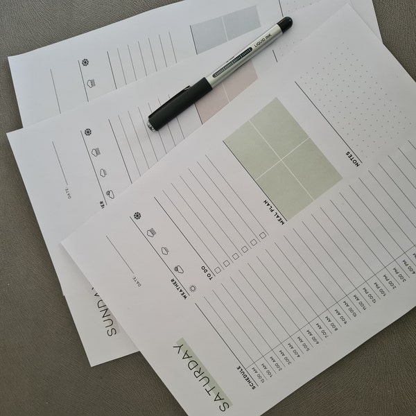 7 Day Planner Printable, Daily Planner, Weekly Planner, Daily to Do ...