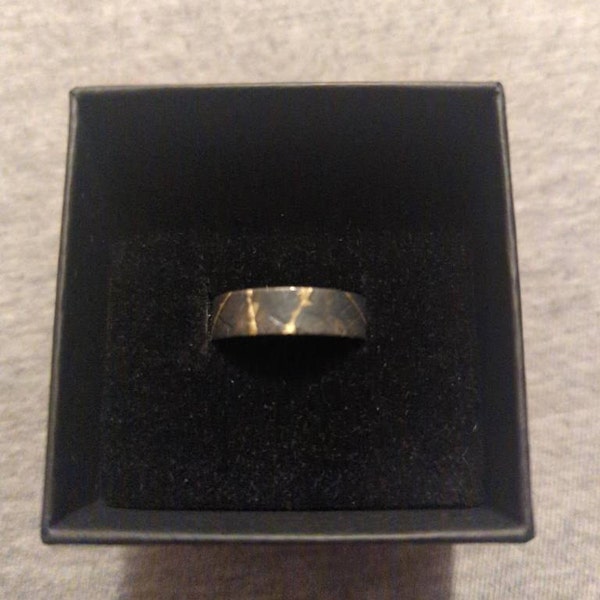 Kintsugi Ring, 18ct Gold and Black Silver, 6mm. FRACTURE Collection. - Etsy UK