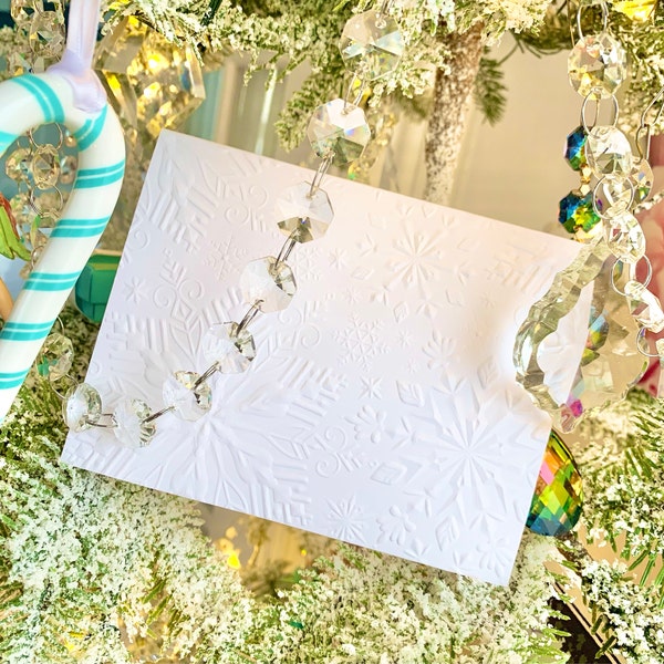 Embossed Gold Snowflakes Winter Holiday Greeting Card – Perfect for ...