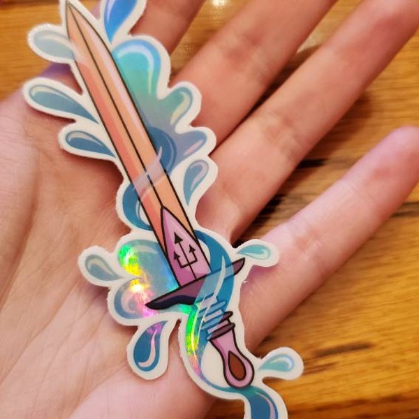 Riptide Original Holographic Vinyl Sticker, Durable Waterproof 3" Percy ...