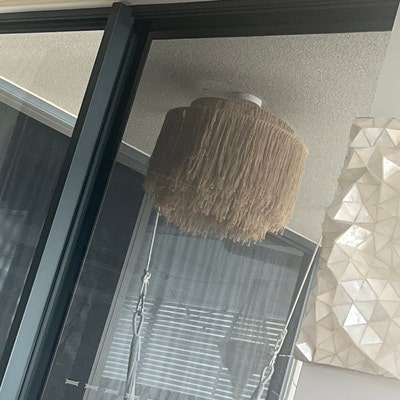 Fringe Pendant Light, Cotton Pendant Light Fixture, Boho Light, Nursery ...