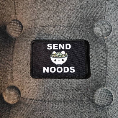 Send Noods Ramen Noodle Meme Cute 2x3 Morale Patch With Hook and Loop Backing - Etsy