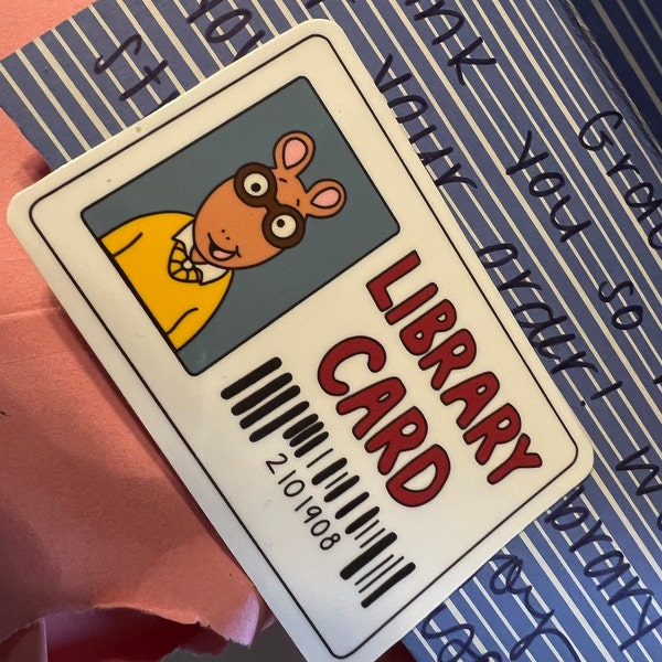 Library Card Sticker / Arthur Inspired Sticker - Etsy