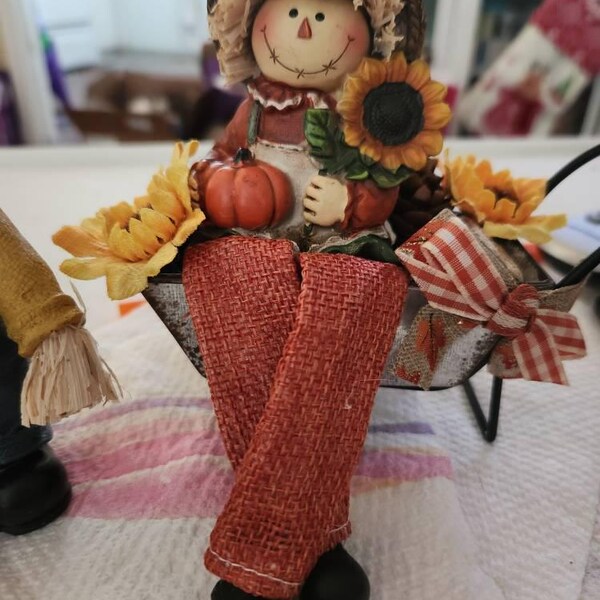 Mini Fall Wheelbarrow, Scarecrow, Fall Leaves, Fall Decor, Fall, Fall ...