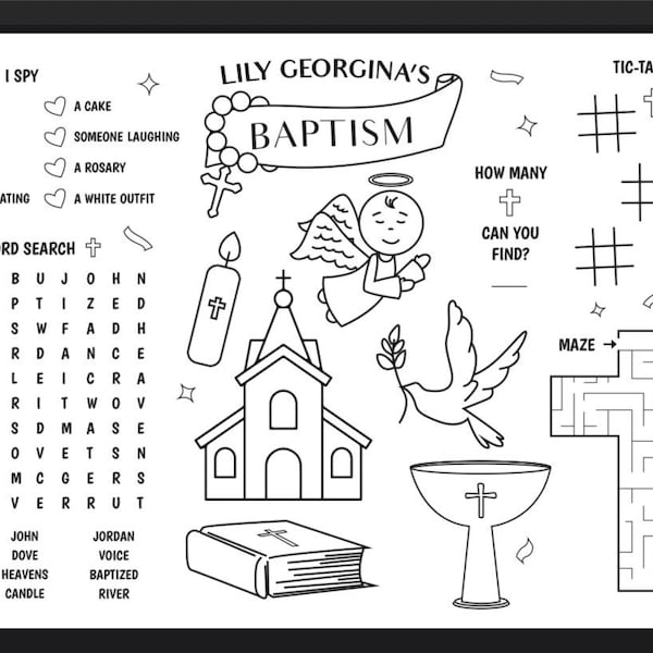 Baby Shower Coloring Placemat, Printable Activity Sheet, Printable Baby ...