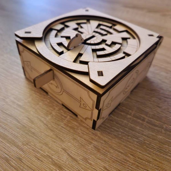Mouse Maze Puzzle Box Plans- SVG DXF PDF- Laser Cutting Files - Scroll ...