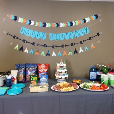 Set of 4 Tribal Party Banners in Custom Colors Tribal - Etsy