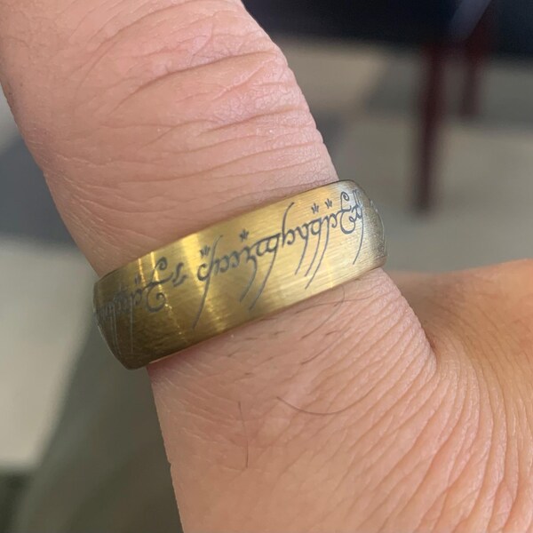 Custom Video Game Ring Mass Effect Ring N7 Combat Suit Engraved Black ...