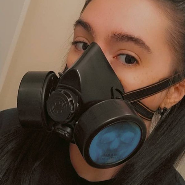 Black Gothic Mask Cyber Gothic Gas Mask E Girl Fashion Masks BIOHAZARD ...