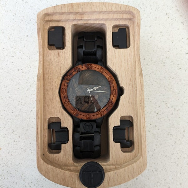 Vegvisir Viking Compass Wooden Watch - Personalized Norse Rune Gift for ...