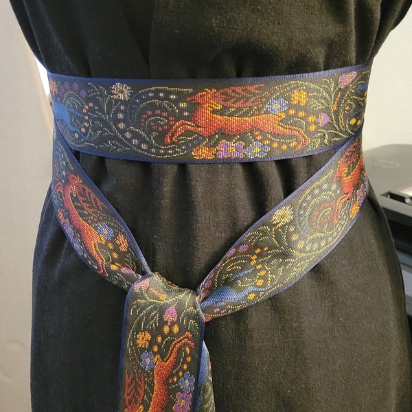 STAG and BLUE WOLF Jacquard Tapestry Strap in Bronze, Blue, Purple ...