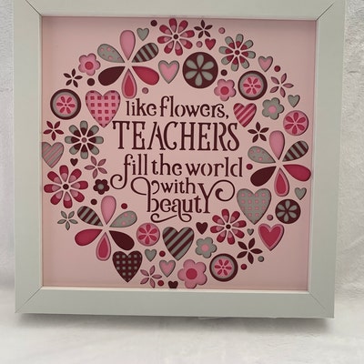 3D TEACHERS Svg Teacher Appreciation Day Shadowbox Svg for Cricut for ...