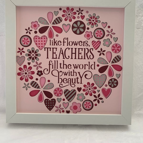 3D TEACHERS Svg - Teacher Appreciation Day Shadowbox Svg - for Cricut ...