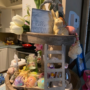 Mini Ship-lap Monogram Wreath Monogram Sign Tiered Tray | Etsy