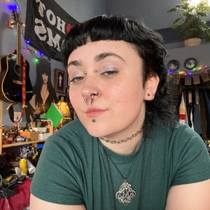 16g 8mm Full Moon Star Rook Eyebrow Piercing Curved Externally Threaded ...