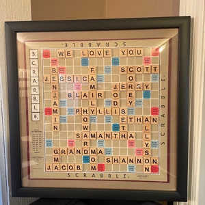 Custom Framed Scrabble Boards Personalized Gift Vintage Scrabble Board ...