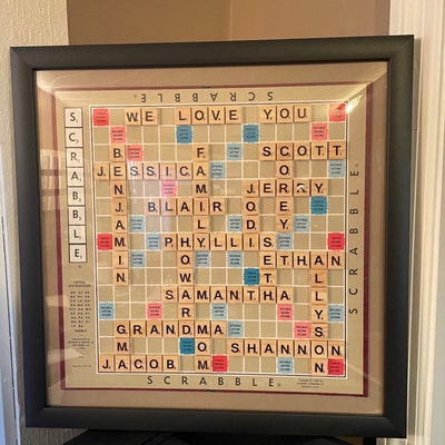 Custom Framed Scrabble Boards Personalized Gift Vintage Scrabble Board ...