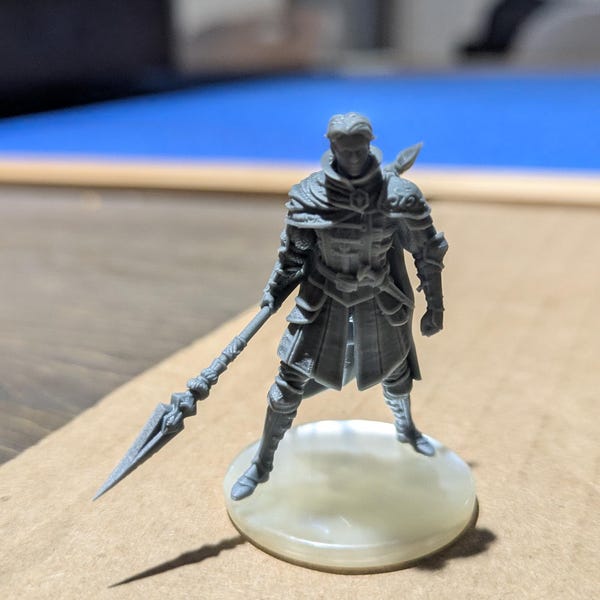Draconic Longsword Warrior Knight Miniature 32mm Scale - Dragonborn ...
