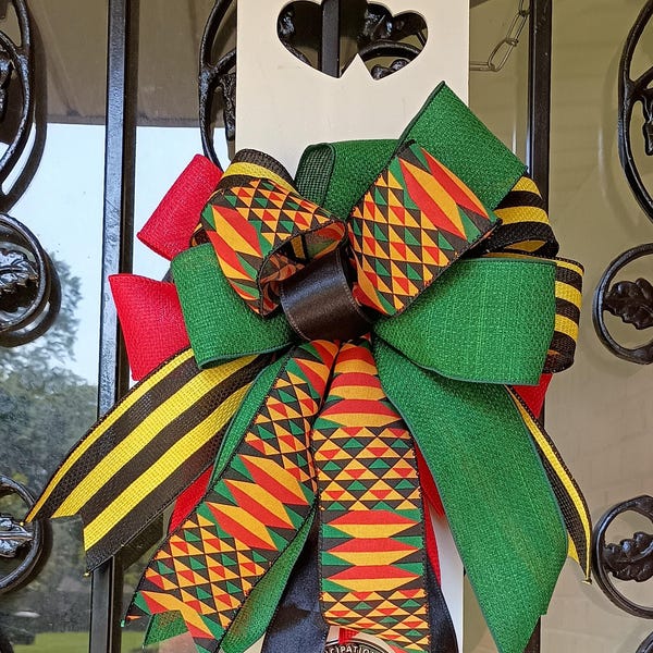 Black History Month Bow, Black History Month Ribbon, Kwanzaa Holiday ...