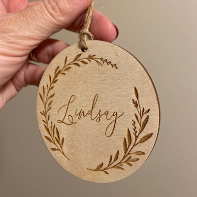 Engraved Baby Name Sign Calligraphy Style Wooden Baby Name - Etsy