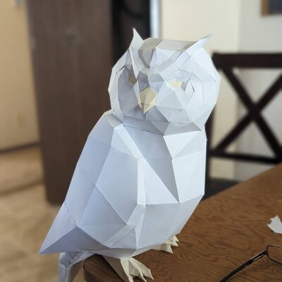 Papercraft Owl, Paper Craft Owl Model, Owl PDF Template, 3D Owl ...