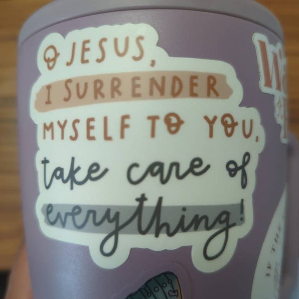 Jesus I Surrender Sticker, Jesus Sticker, Christian Sticker, Catholic ...