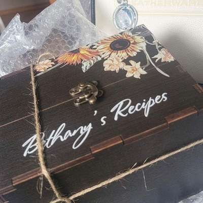 Sunflowers Recipe Card Box With 9 Recipe Dividers & 150 Recipe Cards ...