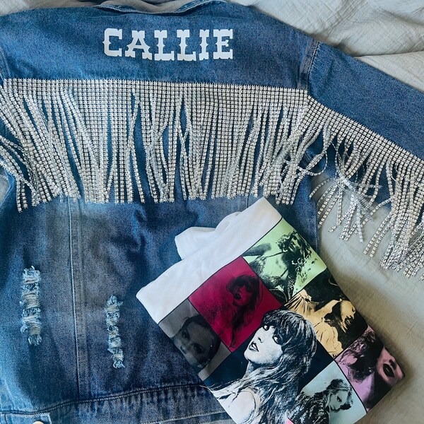 Toddler Rhinestone Fringe Jean Jacket Bling Jacket Stay Wild Child ...