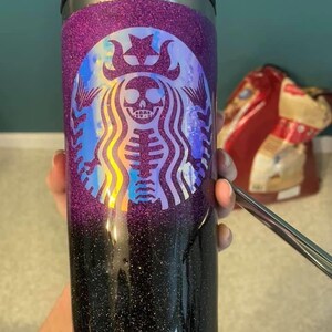 Gothic Starbucks Inspired Glitter Tumbler | Etsy