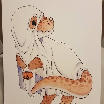 Spooky Ghost T-rex Print - Etsy