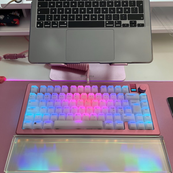 Synthetic Crystal Wrist Rest Clear Wrist Rest Frosted Keyboard 65% 75 ...