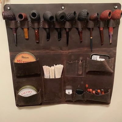 Leather Wall Rack for Holding Tobacco Pipes and Accessories, Wall Pipe ...