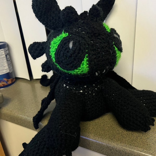 Crochet Black Dragon Pattern / Night Dragon Amigurumi Tutorial / Big ...