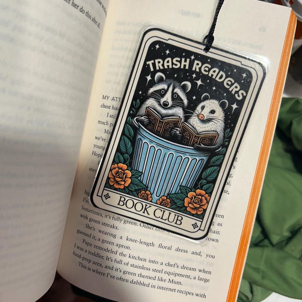 Trash Readers Book Club Bookmark, Tarot Card Bookmark, Gift for Book ...