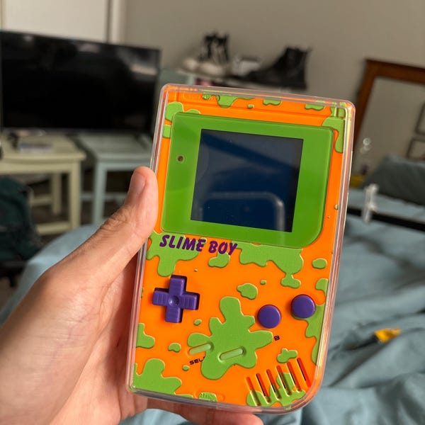 Custom Backlit Gameboy DMG, SLIME Modded Bivert Nintendo Game Boy With ...