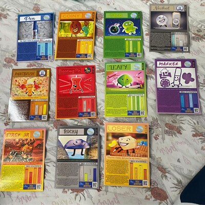 BFDI and Inanimate Insanity Plush Trading Cards 2023 Experience 2024 ...