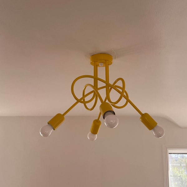 Yellow Quarto Ceiling Light Fixture Semi Flush Mount Ceiling Light ...