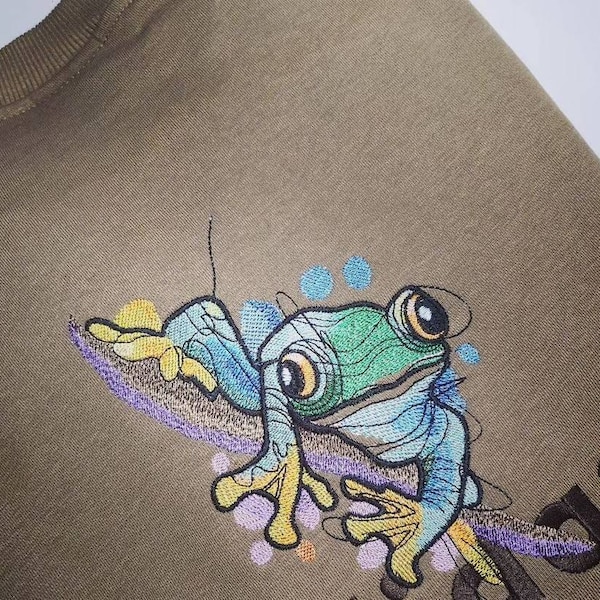 Frog Machine Embroidery Design, Embroidery Frog, Embroidery Animal ...
