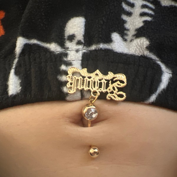 Custom Belly Button Rings,name Navel Belly Ring,belly Ring Dangle ...