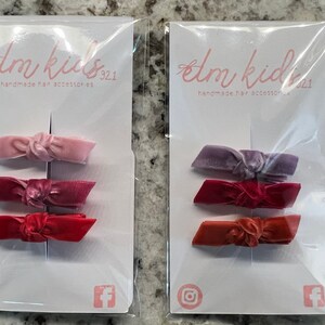 Small Velvet Fully Lined Barrettes Baby Barrettes Toddler | Etsy